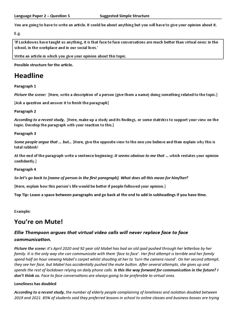 Language Paper 2 Q5 Suggestions | Download Free PDF | Paragraph ... Language Paper 2 Q5 Suggestions | Download Free PDF | Paragraph ...