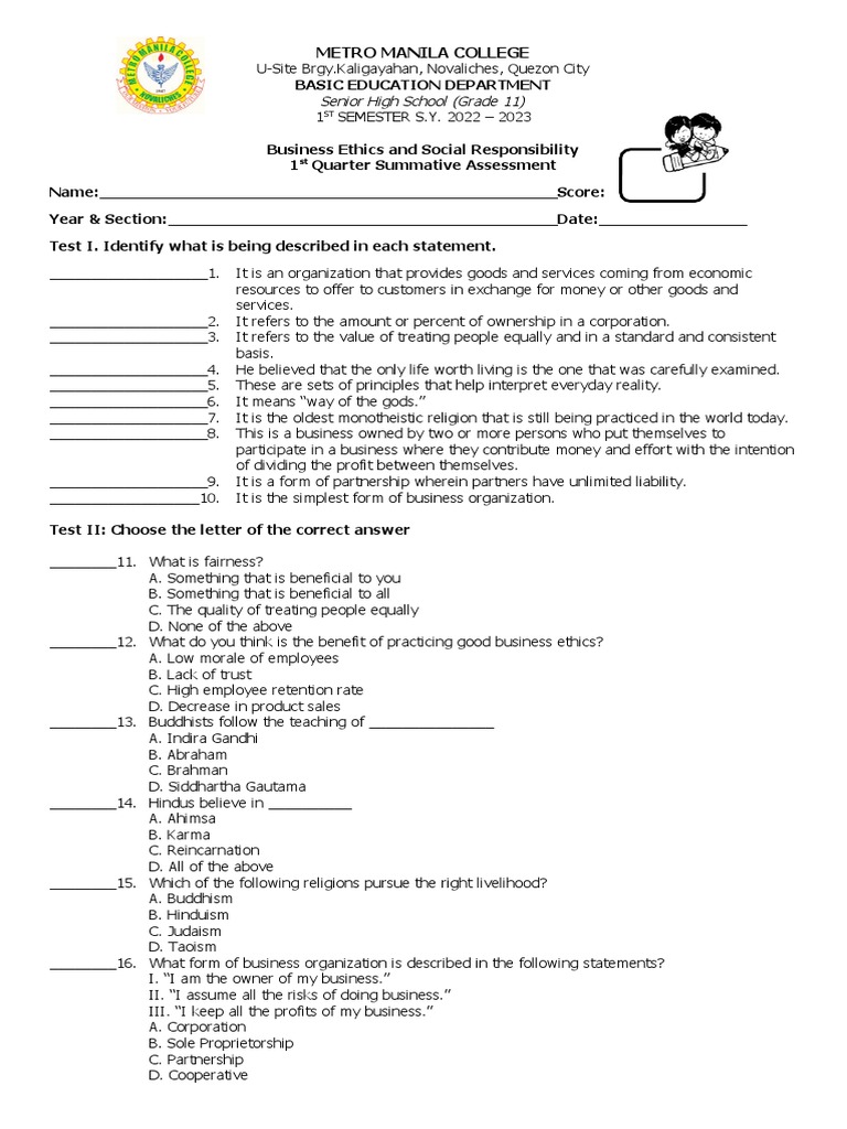 Business Ethics Summative Assessment | PDF | Business Ethics