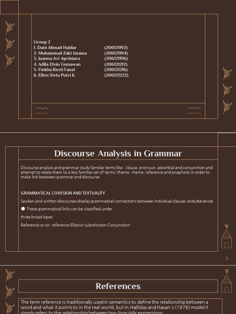 Discourse Analysis Group 2 | PDF | Part Of Speech | Lexical Semantics