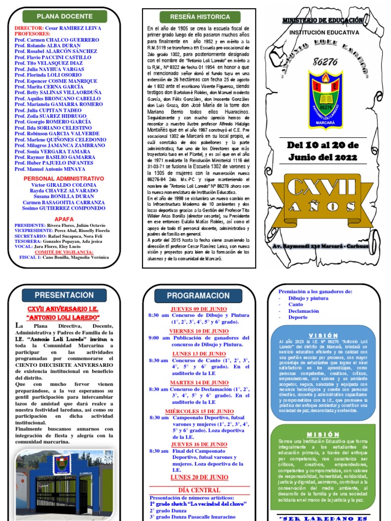 Triptico Escuela 2022 | PDF