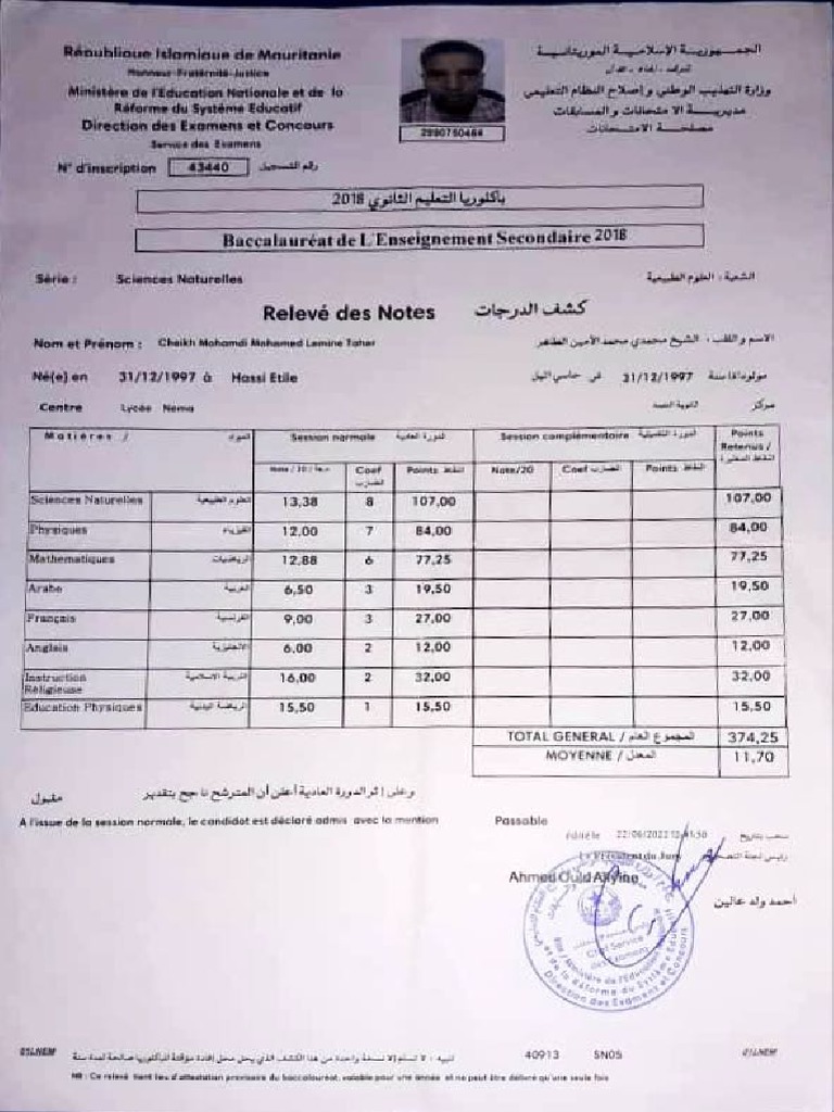 Baccalaureate Transcript | PDF