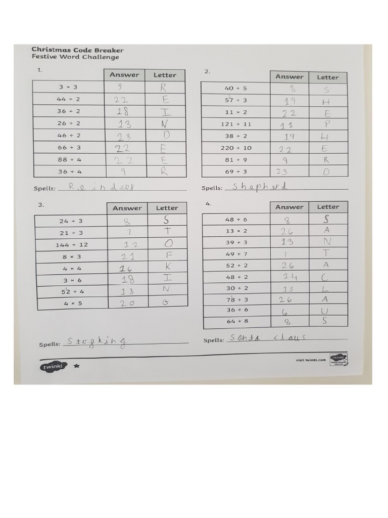 Christmas Code Breaker Pdf