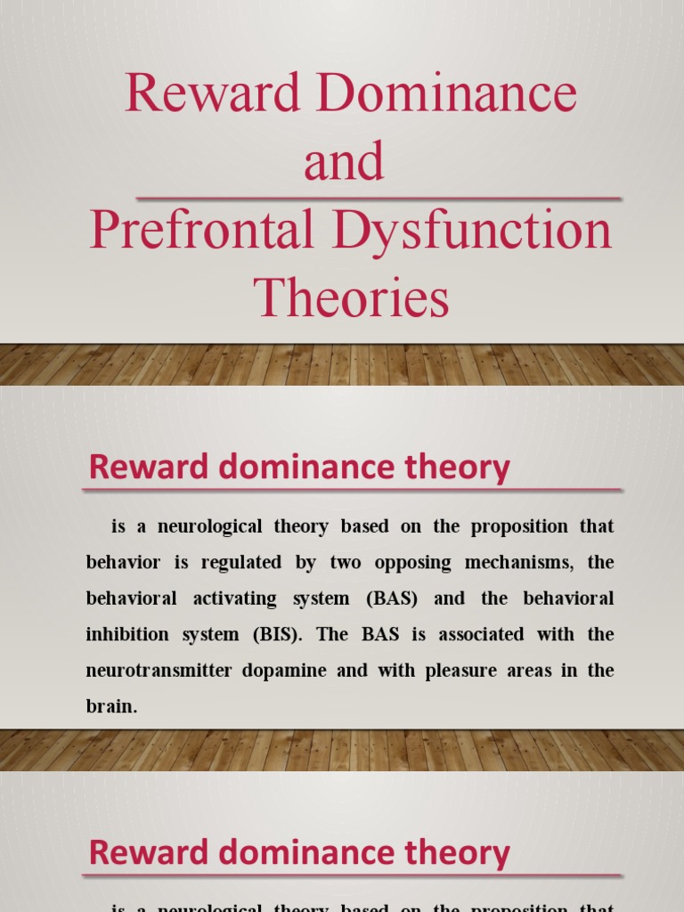 Reward Dominance and Prefrontal Dysfunction Theories | PDF | Prefrontal ...