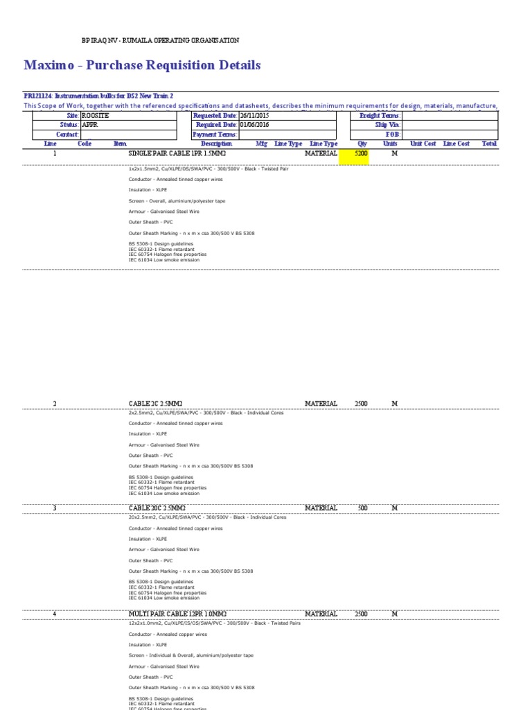 PR121124 - Instrument Bulks-FINAL - 1 | PDF | Coaxial Cable ...