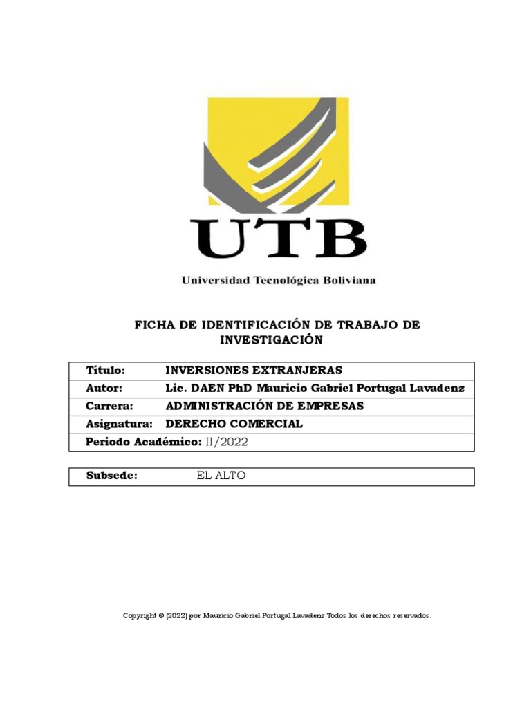 T-04 Inversiones Extranjeras | PDF | La inversión extranjera directa ...