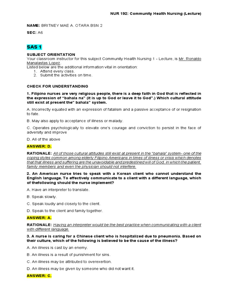 Otara CHN Sas 1-11 | PDF