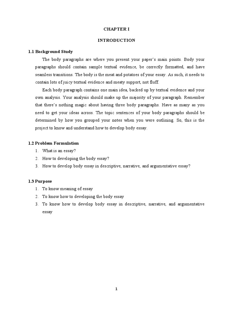 Develop Body Essay | PDF