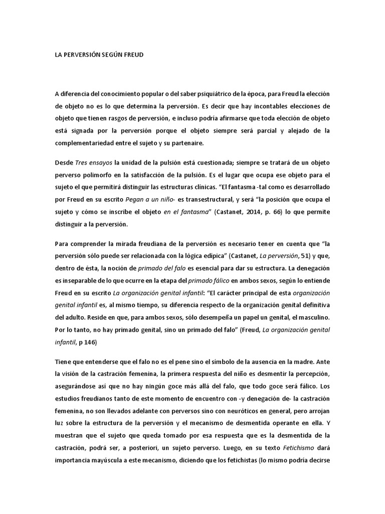 La estructura perversa según Freud | PDF | Neurosis | Sigmund Freud