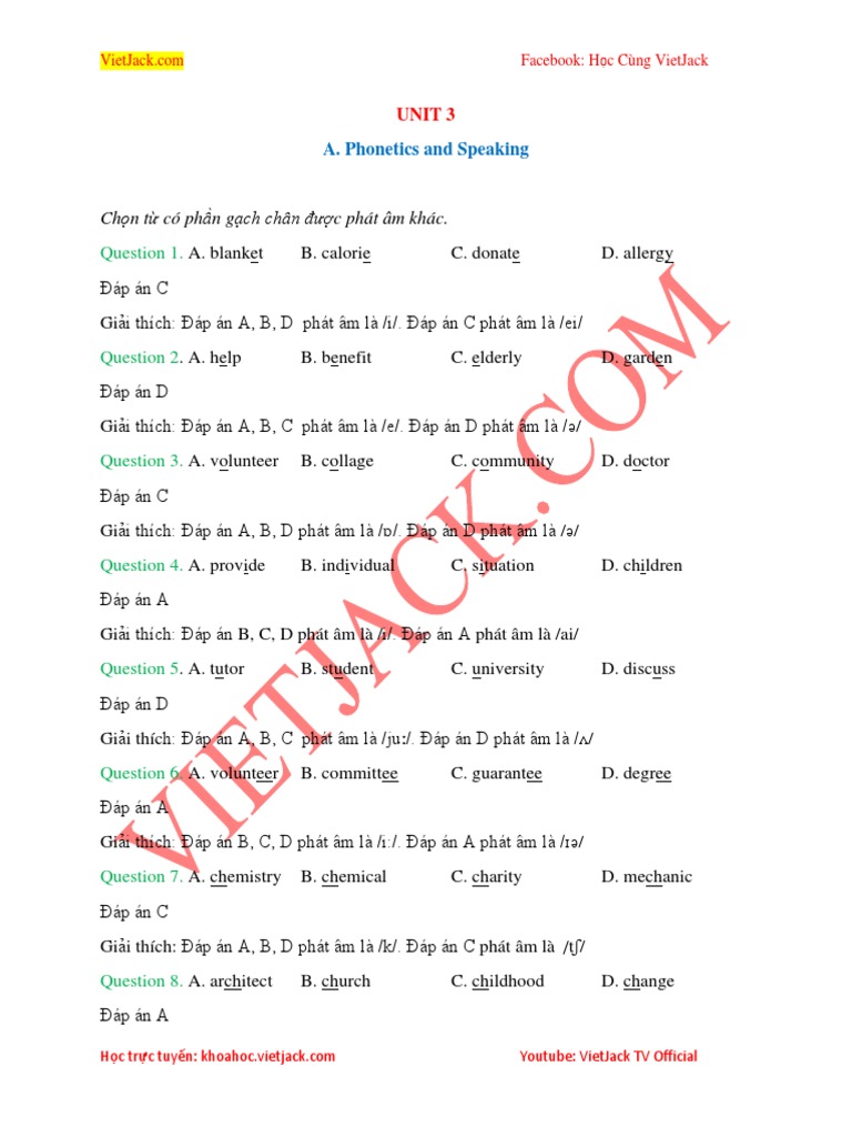 Bai Tap Tieng Anh Lop 7 Unit 3 | PDF