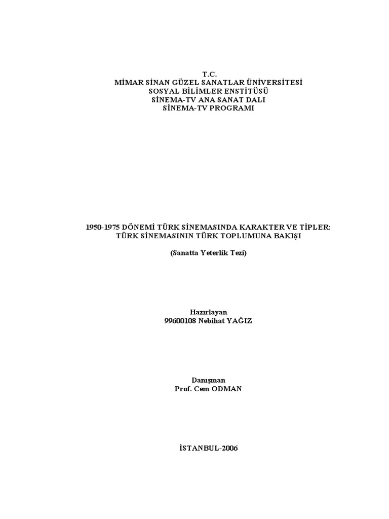 1950-1975 Dönemi Türk Sineması | PDF