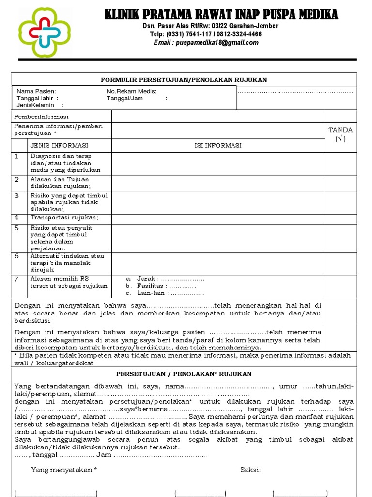 Persetujuan Rujukan Pasien | PDF