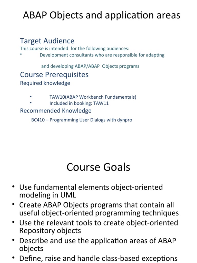 Abap Objects Pdf Class Computer Programming Method Computer Programming