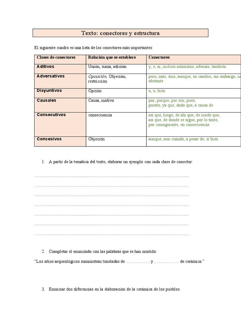 Texto, Conectores y Estructura | PDF | Cerámica