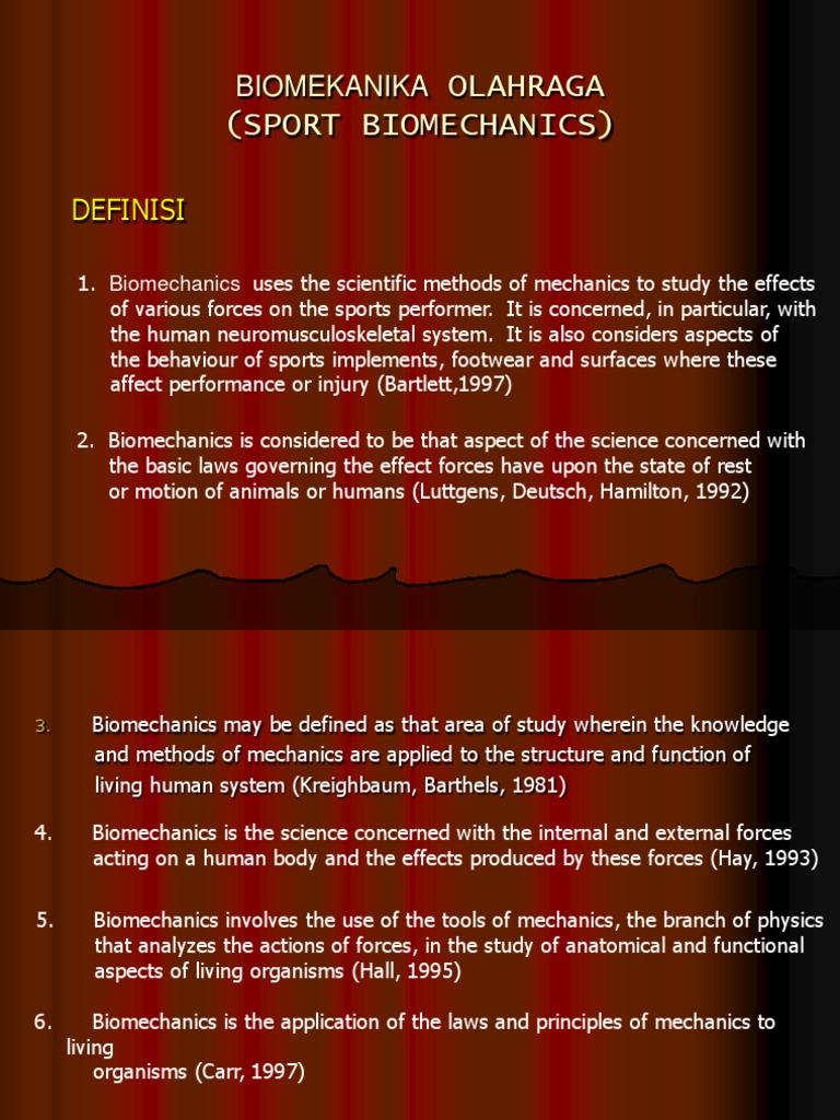 Biomekanika Olahraga PPT | PDF | Biomechanics | Cognitive Science