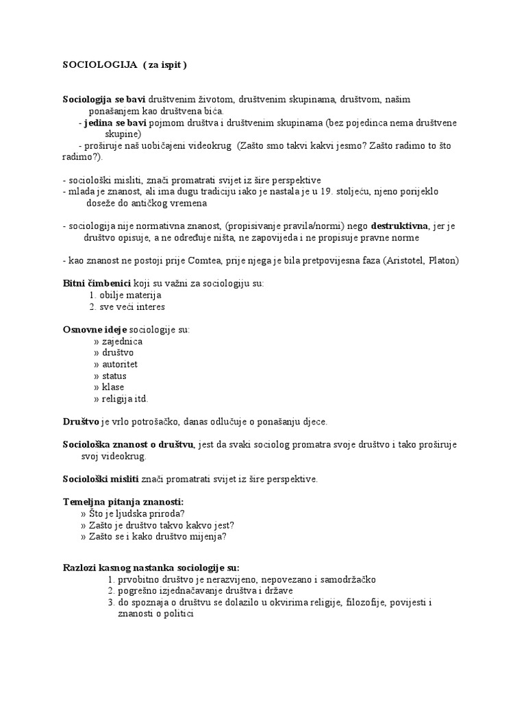 Skripta Sociologija | PDF