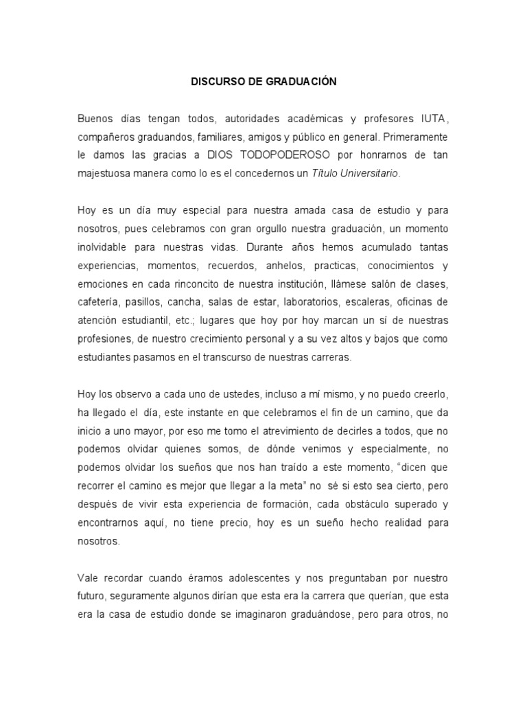 Discurso de Grado | PDF