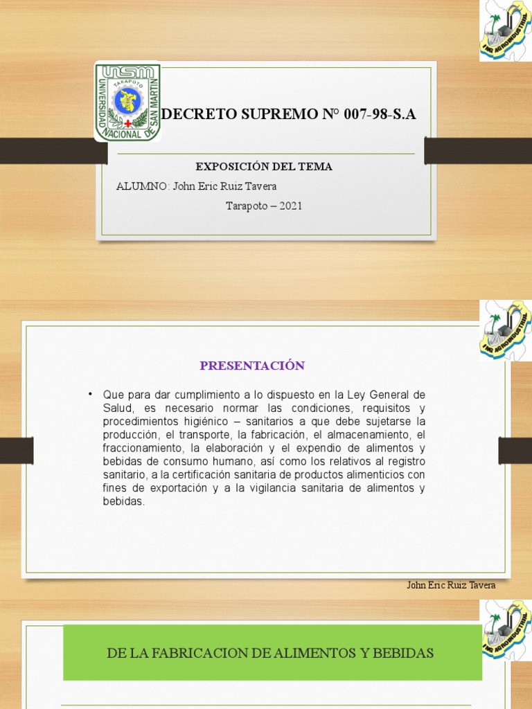 Decreto Supremo #007-98-S.a | PDF