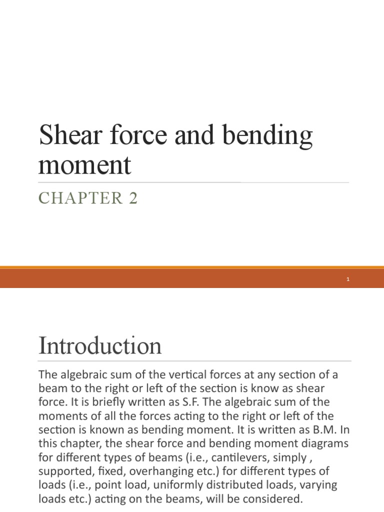 CH 2 Shear Force and Bending Moment | PDF | Bending | Beam (Structure)