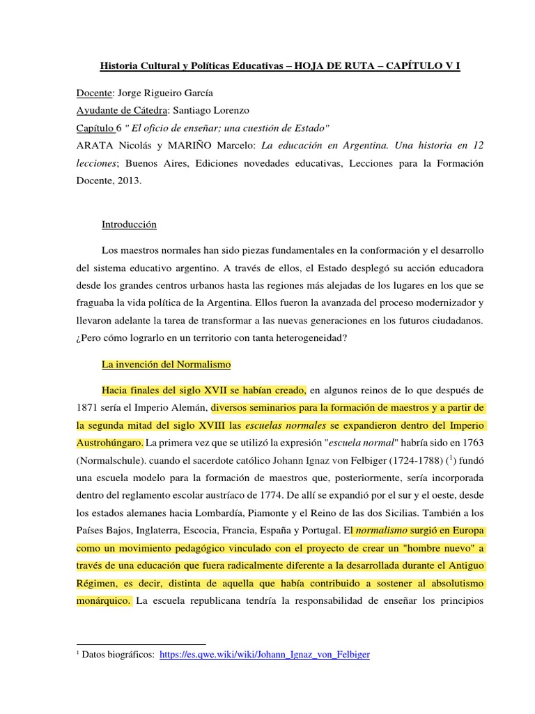 HOJA DE RUTA - Capitulo VI - Arata y Marin o | PDF