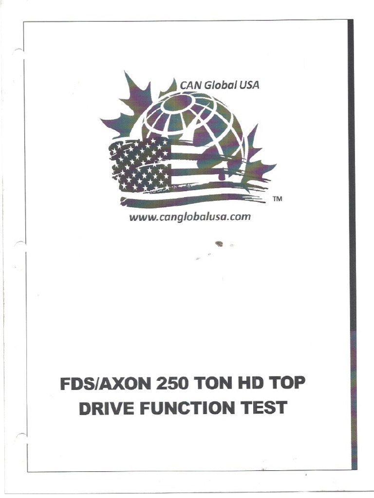 Fds Axon 250 Ton HD Top Drive Function Test | PDF