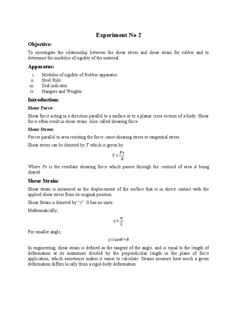 Modulus of Rigidity | PDF | Young's Modulus | Stress (Mechanics)