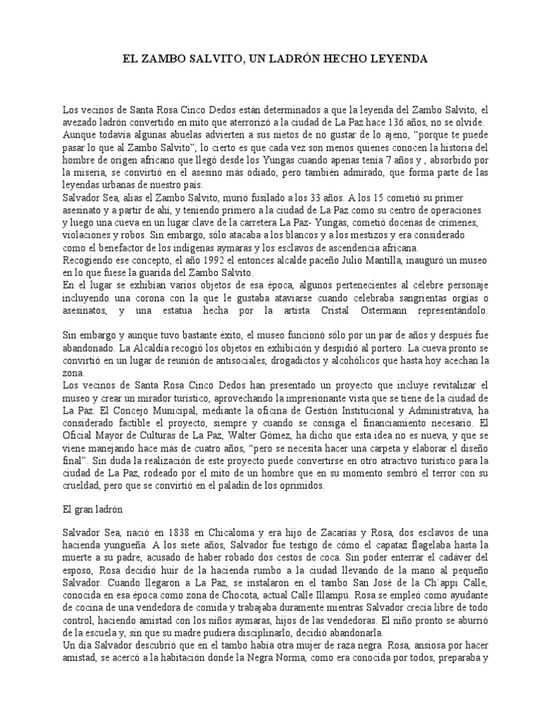 El Zambo Salvito | PDF