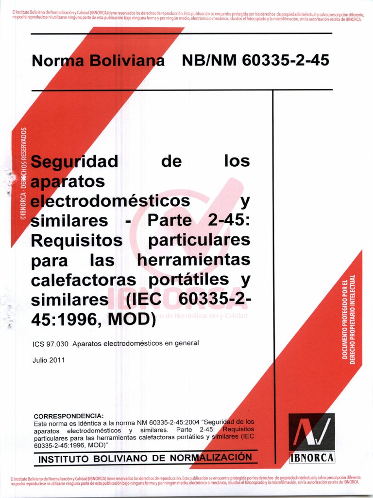NB-NM 60335-2-45 Seguridad - Aparatos Electrodomesticos | PDF