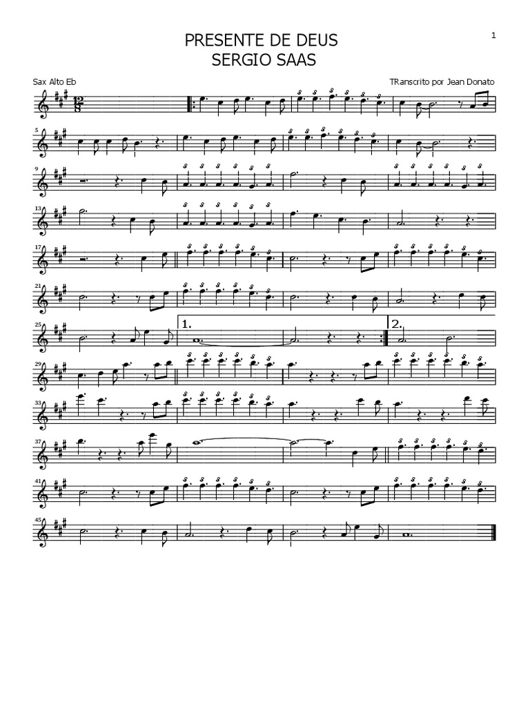 Sax Sheet Music for Musicians | PDF