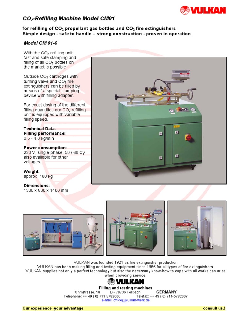 The Vulkan CM01-6 CO2 Refilling Machine: A Versatile and Proven ...