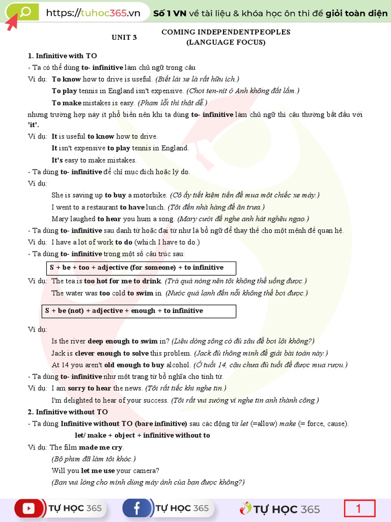 Tá NG Há P KIáº N THá C Unit 3 Cã Bã I Táº P | PDF