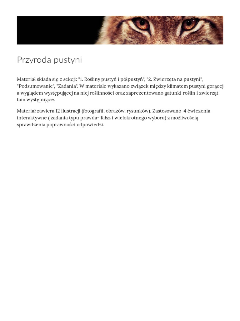 Przyroda Pustyni | PDF