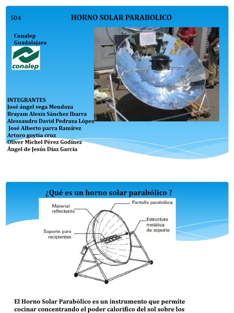 Guía del Horno Solar Parabólico | PDF | Estufa de cocina