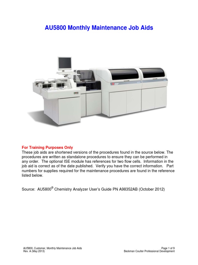 AU5800 Maintenance | PDF | Bleach