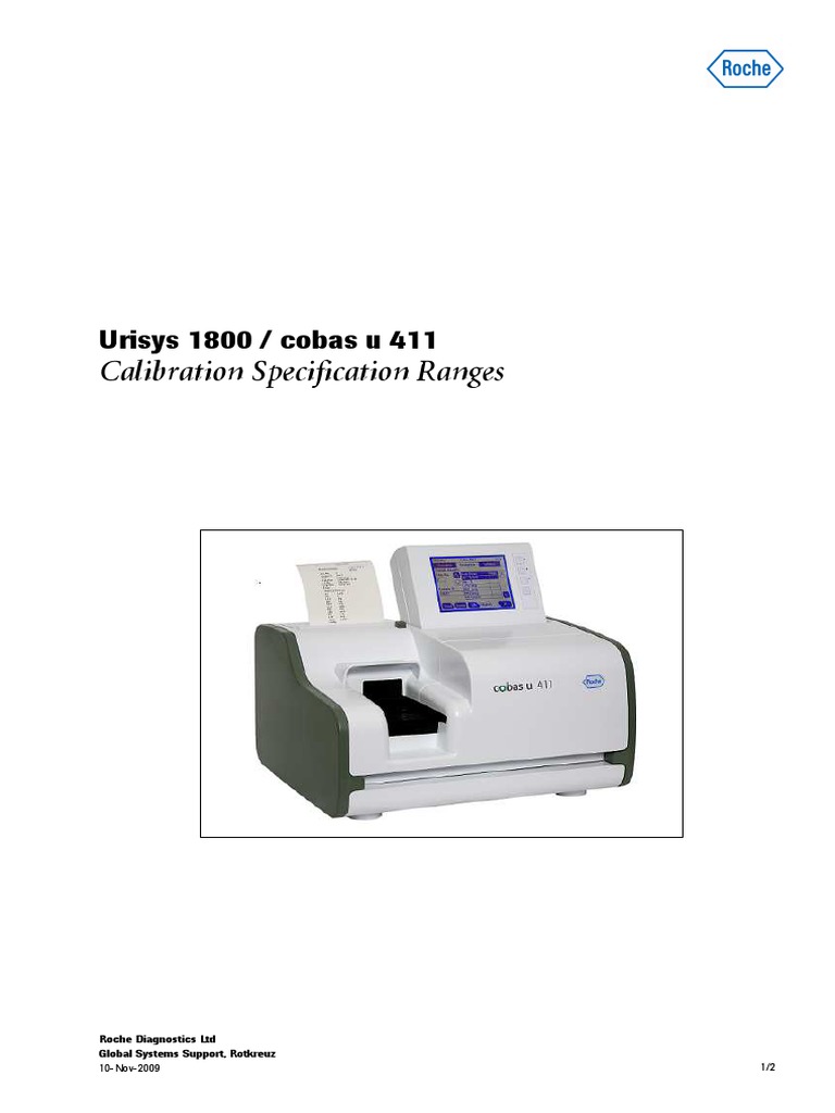 Urisys 1800 - Cobas U 411 - Calibration Specification Ranges | PDF