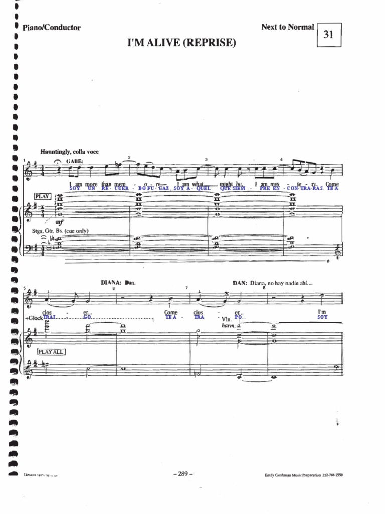 "I'm Alive (Reprise) - Next to Normal" | PDF