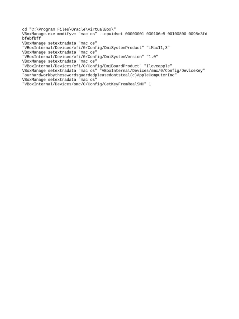Configuring Virtualbox Settings To Emulate A Mac Os Virtual Machine Pdf