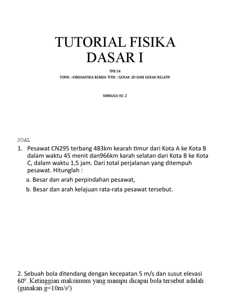Tutorial Fisika Dasar I (Revisi) | PDF