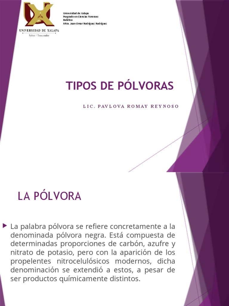 Tipos de Pólvora - Pavlova Romay | PDF