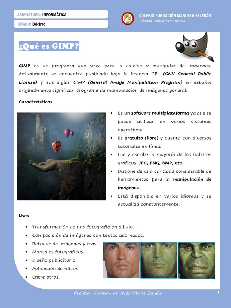 1.qué Es GIMP 10B | PDF | Informática | Ingeniería Informática