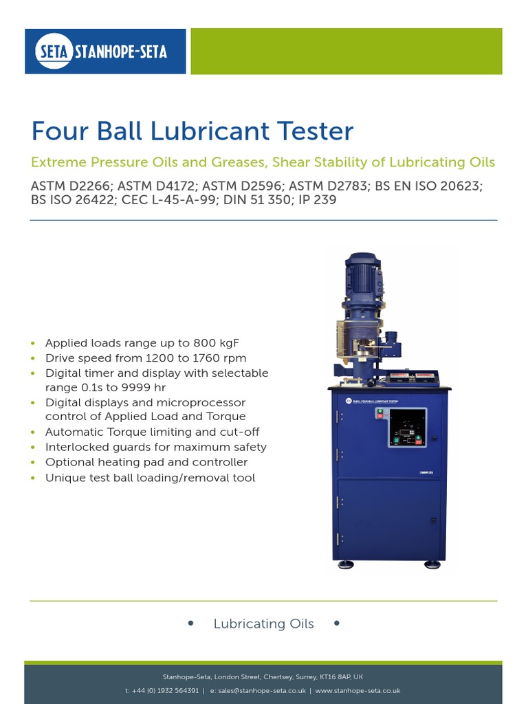 Lubricant Tester for Labs | PDF | Lubricant | Mechanical Engineering
