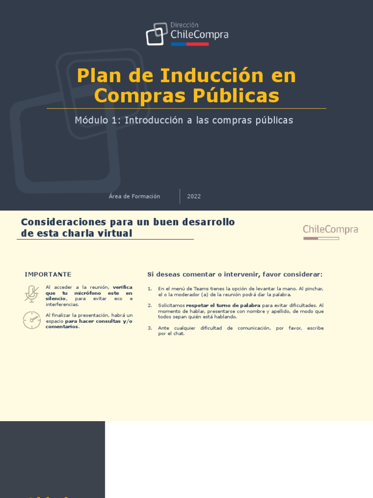 Plan de Inducción en Compras Públicas. Módulo 1. Introducción A Las Compras Públicas | PDF ...