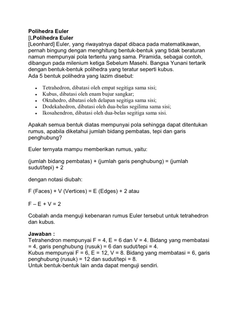 Rumus Euler | PDF | Metode & Bahan Ajar