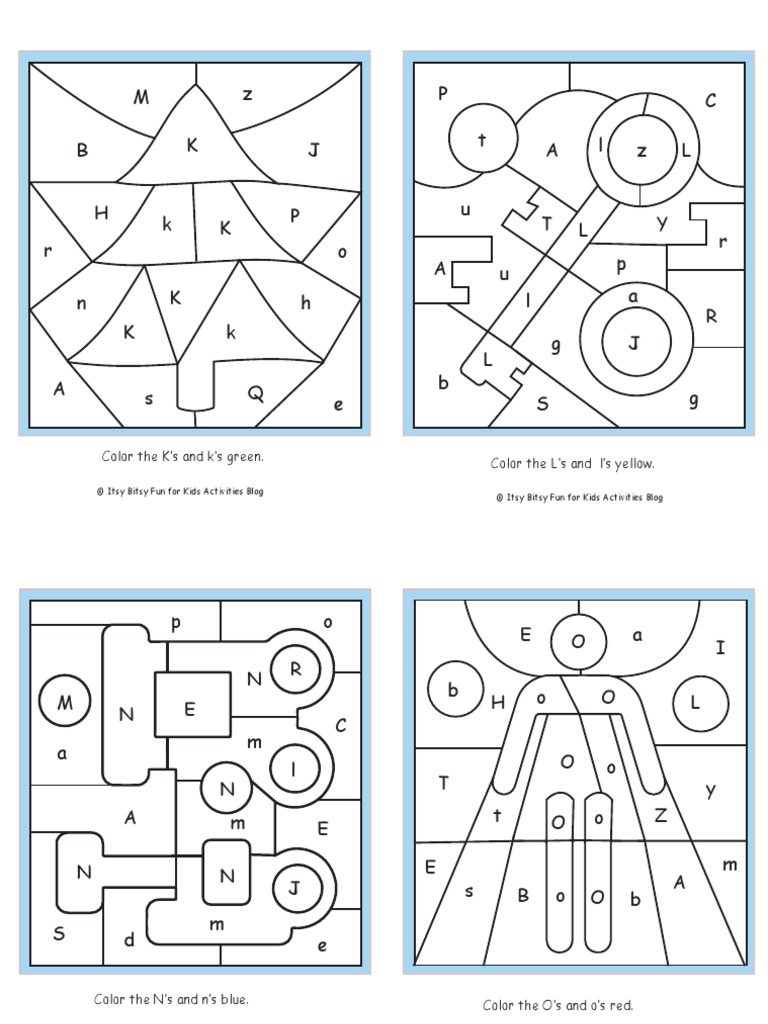 Color by Letters K, L, M, N, O (Free Kids Printable) | PDF