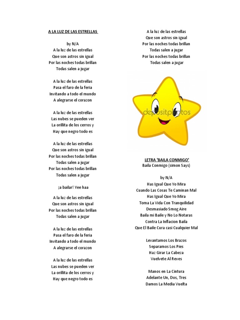 Letras de Canciones Infantiles Modernas | PDF