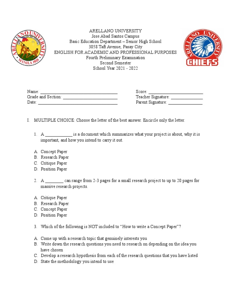 4th Preliminary Examination in EAPP 2nd Sem 1 | PDF | Survey Methodology | Experiment