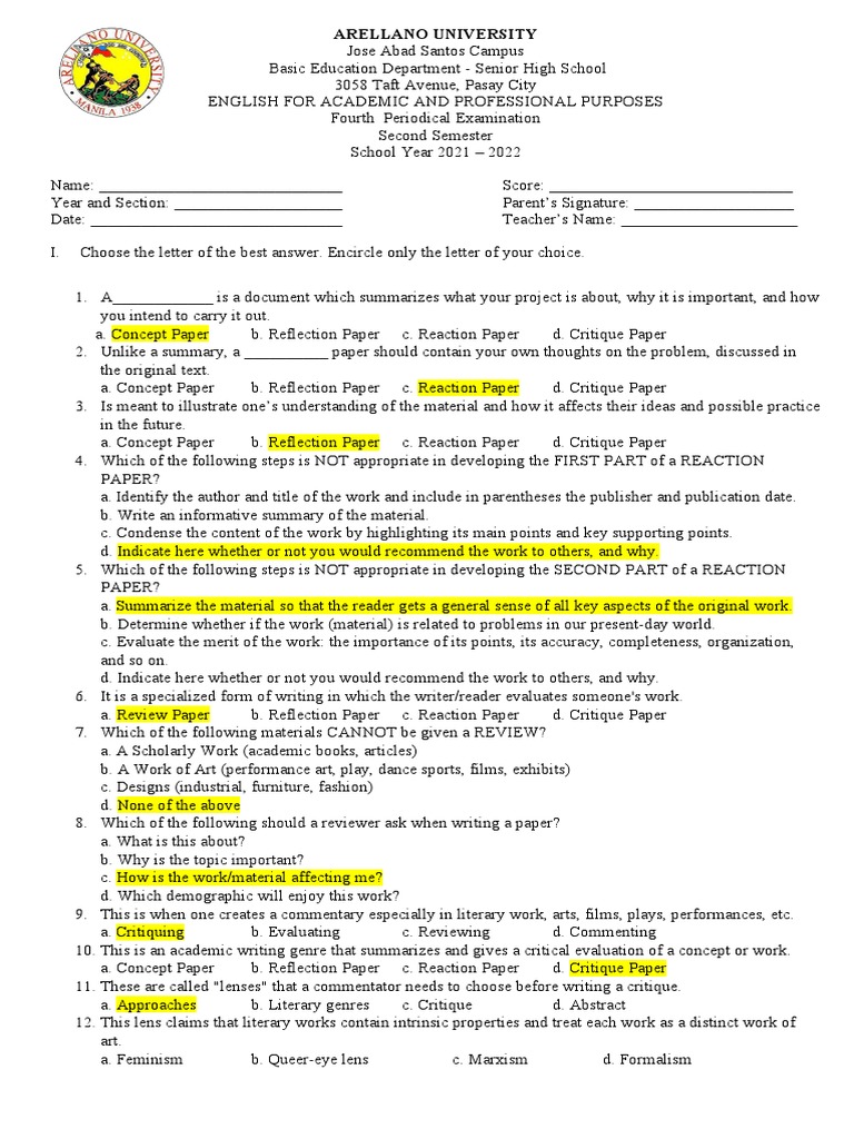 Eapp 4TH Periodical Exams | PDF | Survey Methodology | Feminism