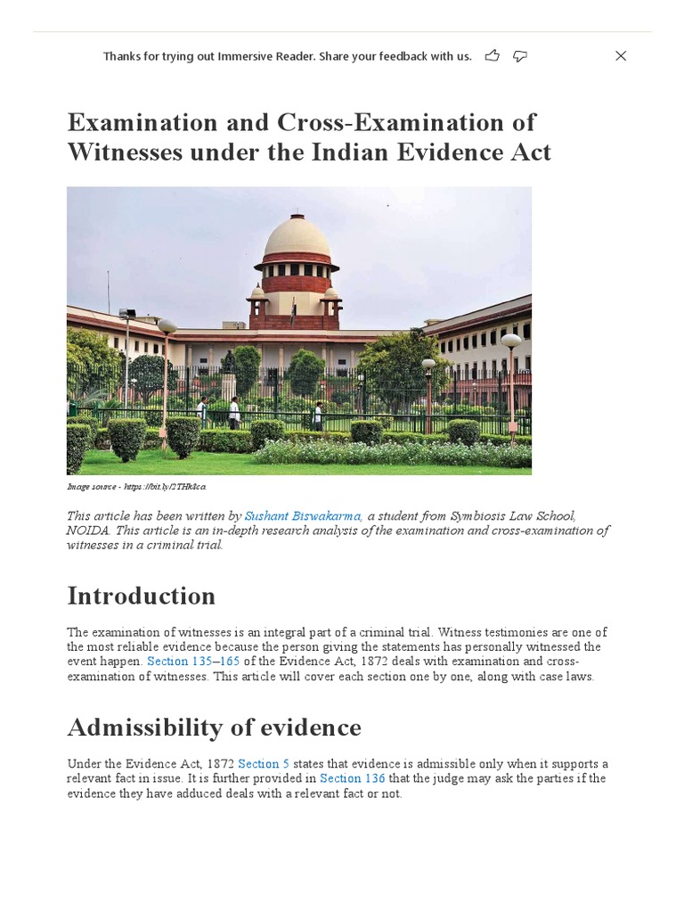 Cross-Examination in Indian Law | PDF | Witness | Witness Impeachment