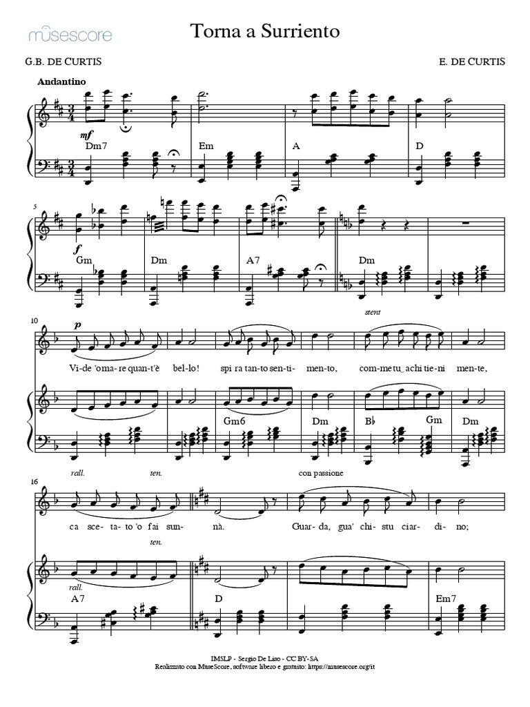 Torna A Surriento-2 | PDF