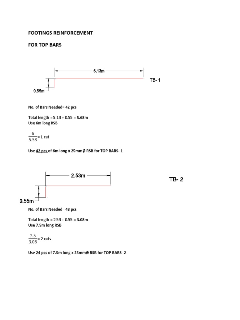 Cutting List of Rebars S1587 | PDF | Structural Engineering | Civil ...