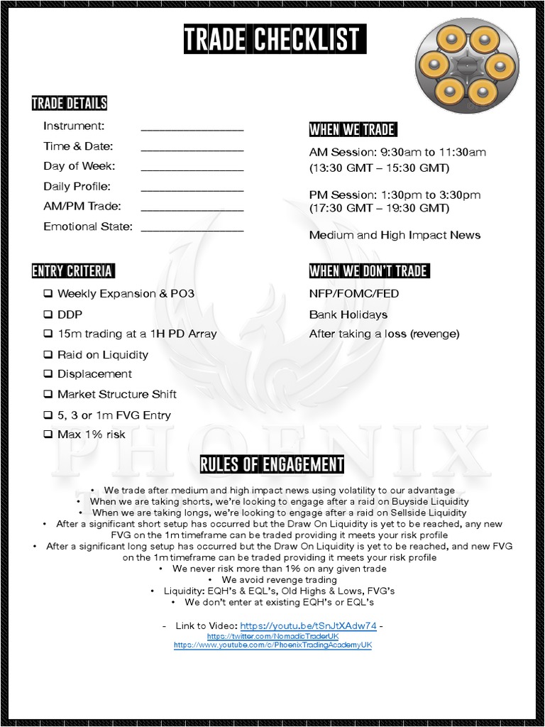 Phoenix Trading Academy - Ultimate Guide To Trade Entry | PDF